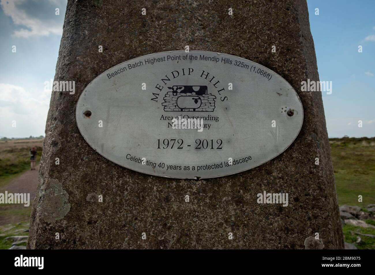 The trig point on Beacon Batch, the highest point at 325m or 1066 feet ...