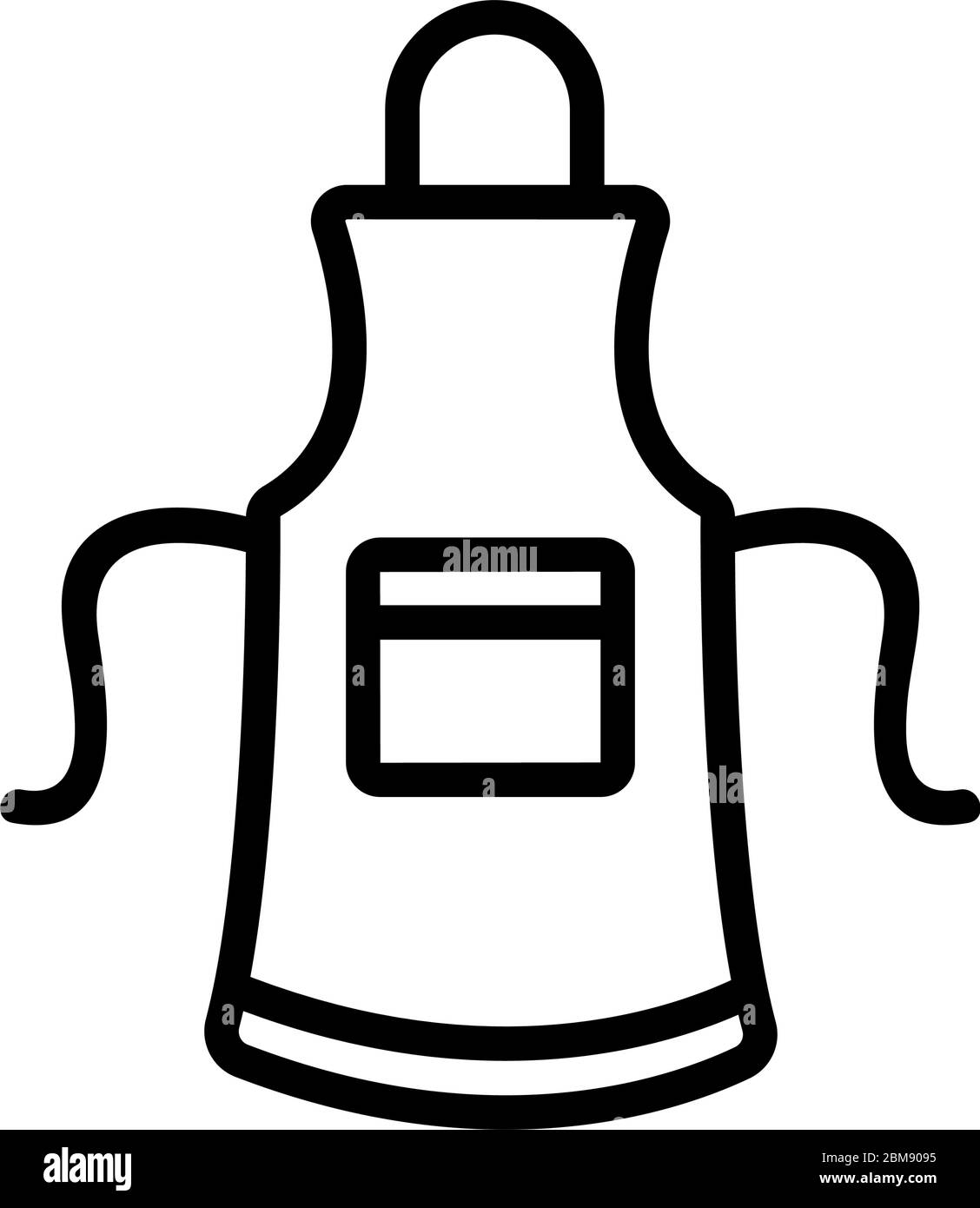 one-piece kitchen apron with pocket icon vector outline illustration ...