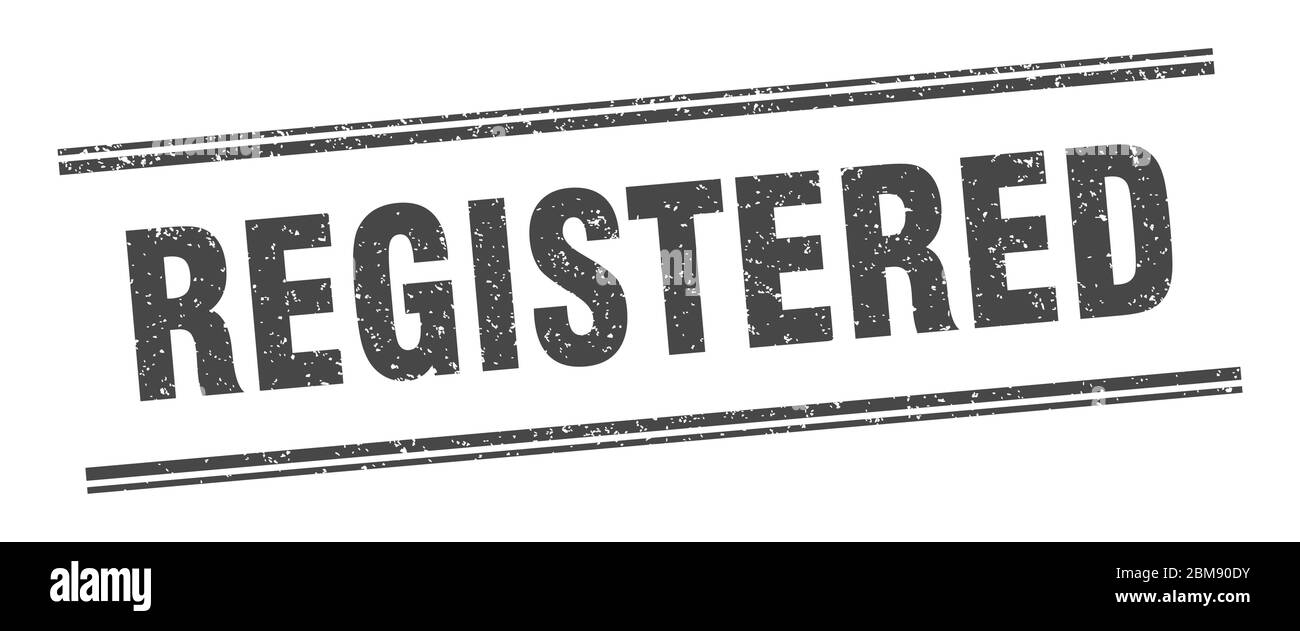 registered stamp. registered label. square grunge sign Stock Vector ...