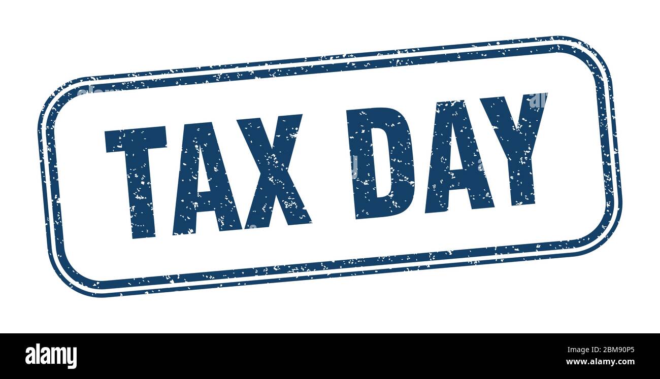 tax day stamp. tax day square grunge sign. label Stock Vector Image ...
