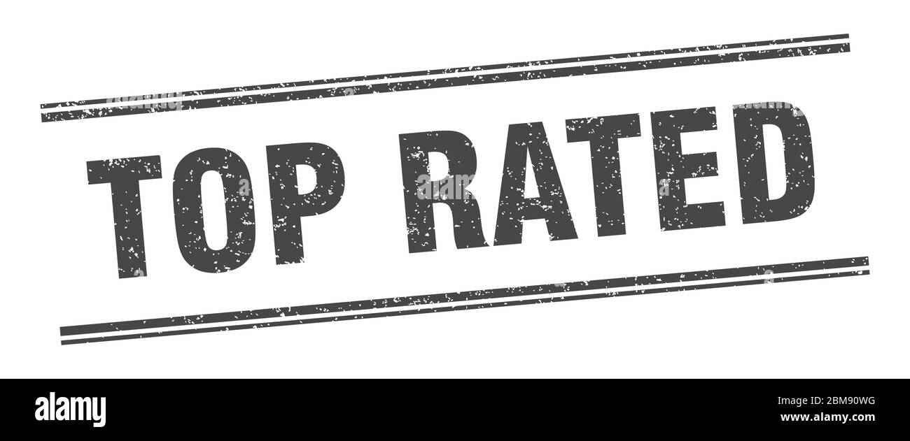 top rated stamp. top rated label. square grunge sign Stock Vector Image ...