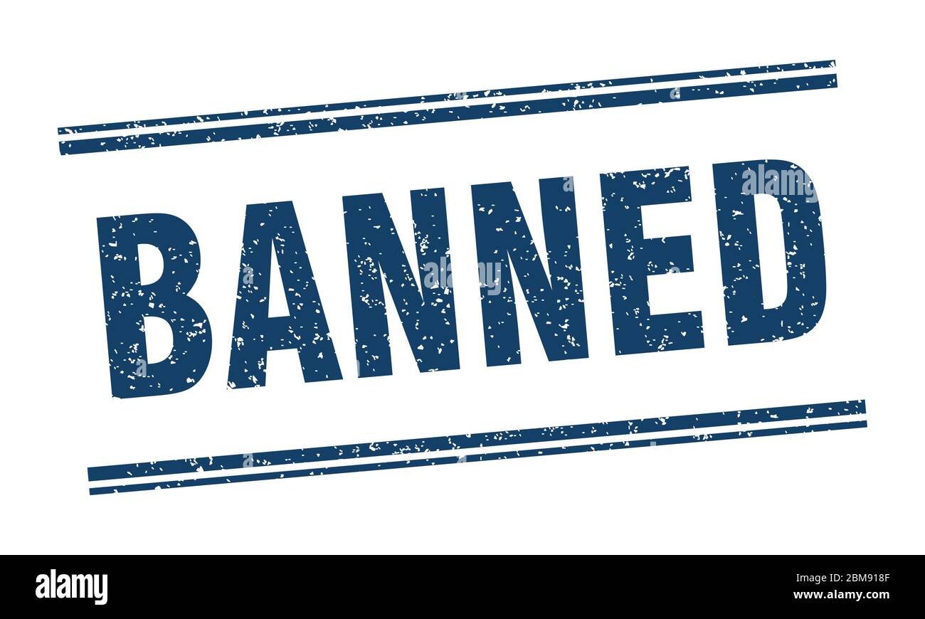 banned stamp. banned label. square grunge sign Stock Vector Image & Art ...