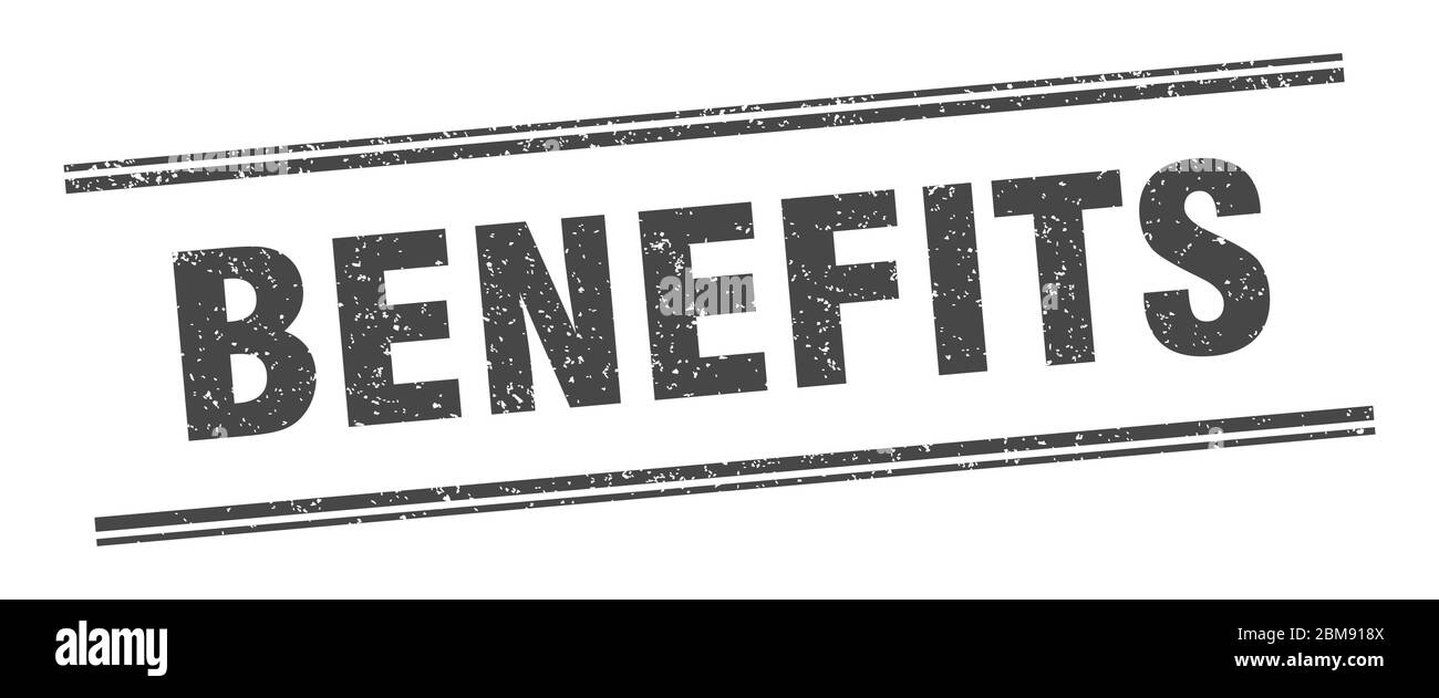 benefits stamp. benefits label. square grunge sign Stock Vector Image ...