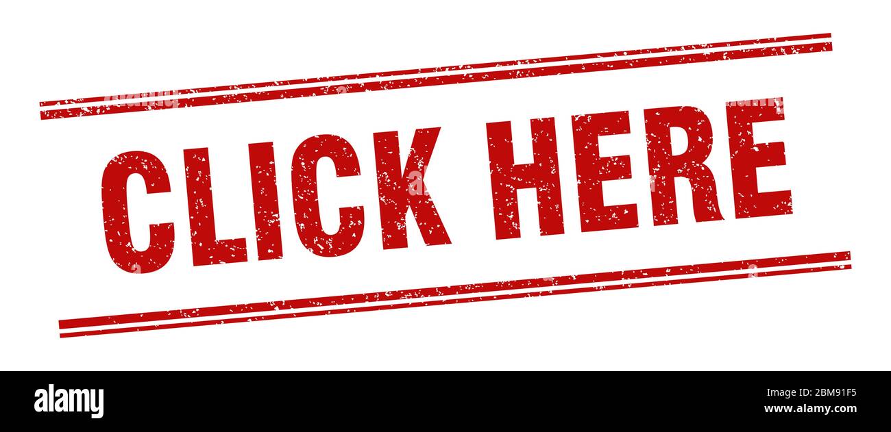 click here stamp. click here label. square grunge sign Stock Vector ...