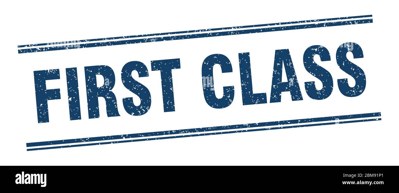 first class stamp. first class label. square grunge sign Stock Vector ...