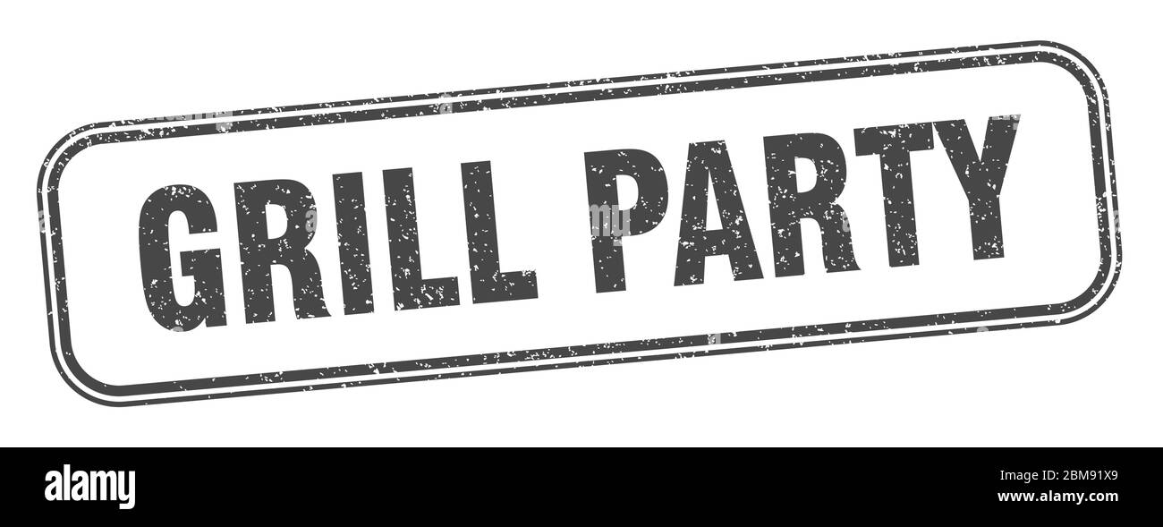 grill party stamp. grill party square grunge sign. label Stock Vector ...