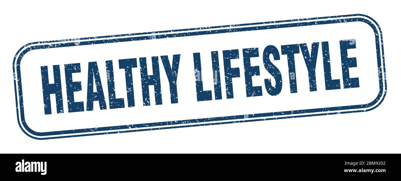 healthy lifestyle stamp. healthy lifestyle square grunge sign. label ...