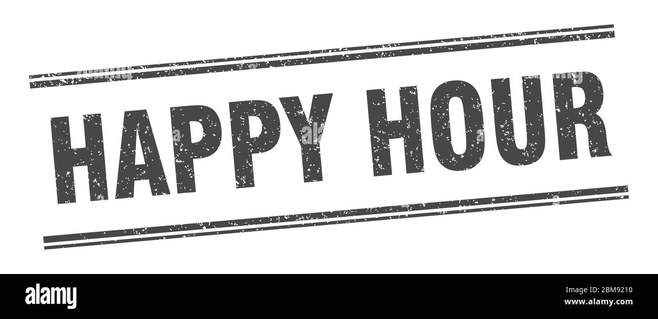 happy hour stamp. happy hour label. square grunge sign Stock Vector ...