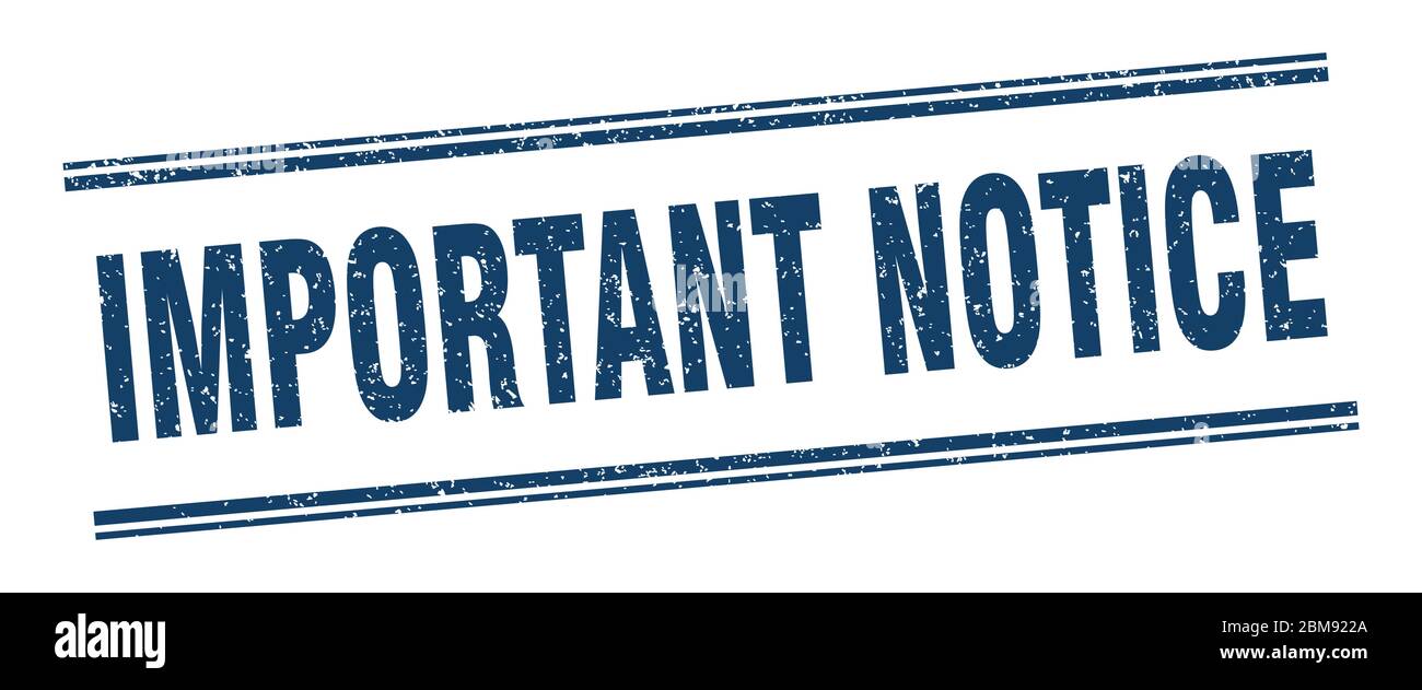 important notice stamp. important notice label. square grunge sign ...