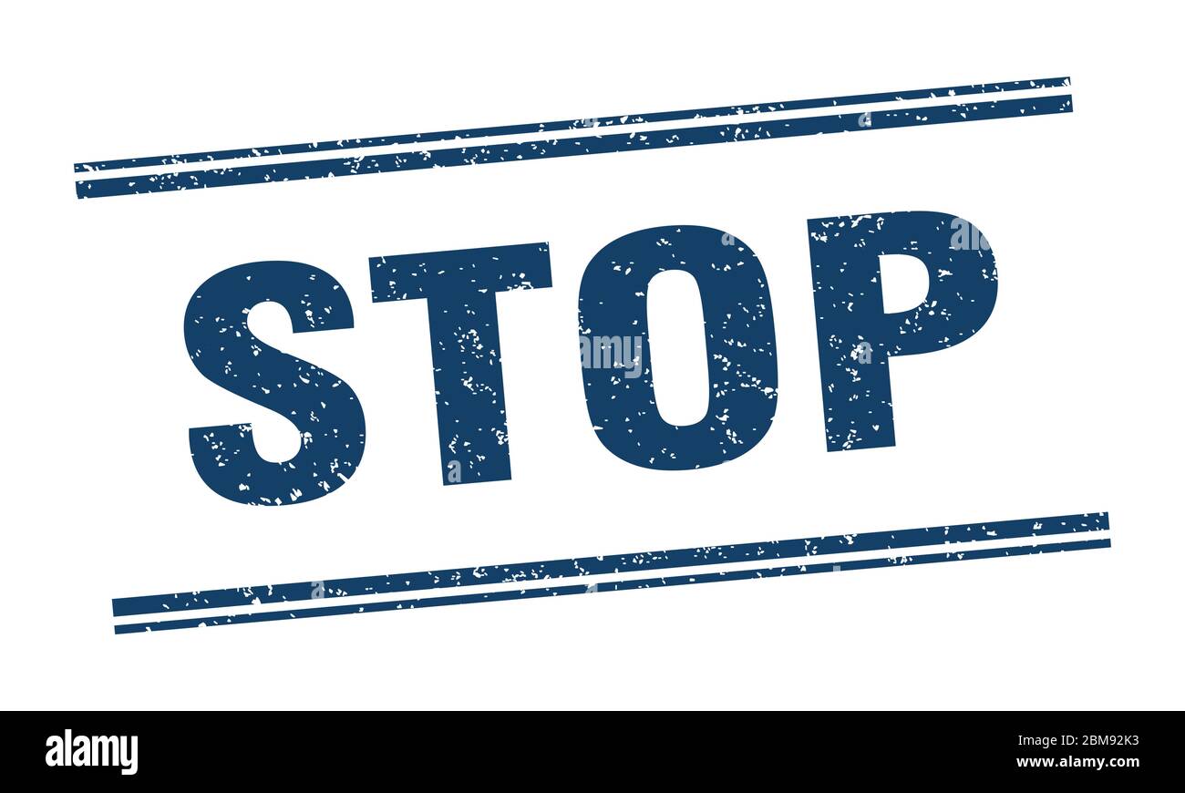 Stop square blue grunge Stock Vector Images - Alamy