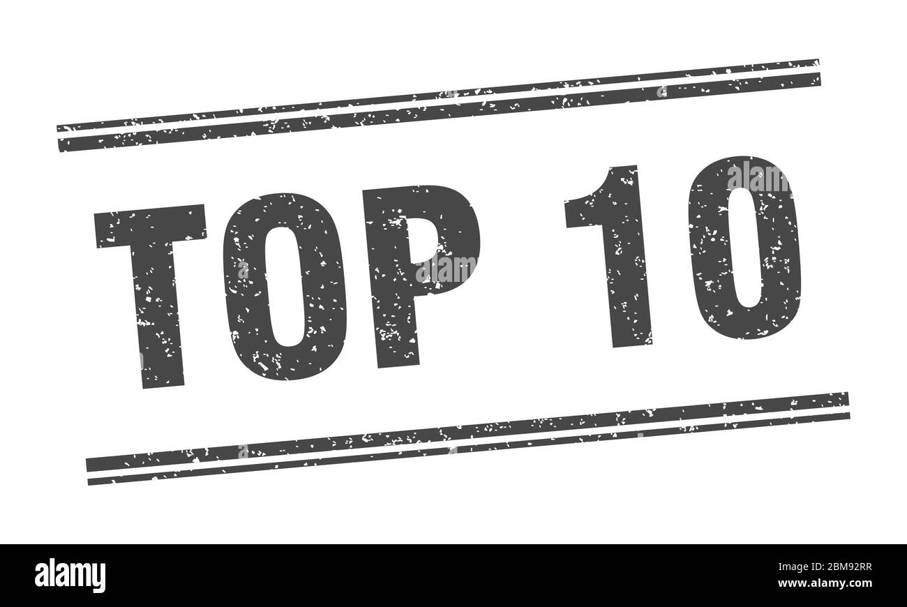 top 10 stamp. top 10 label. square grunge sign Stock Vector Image & Art ...