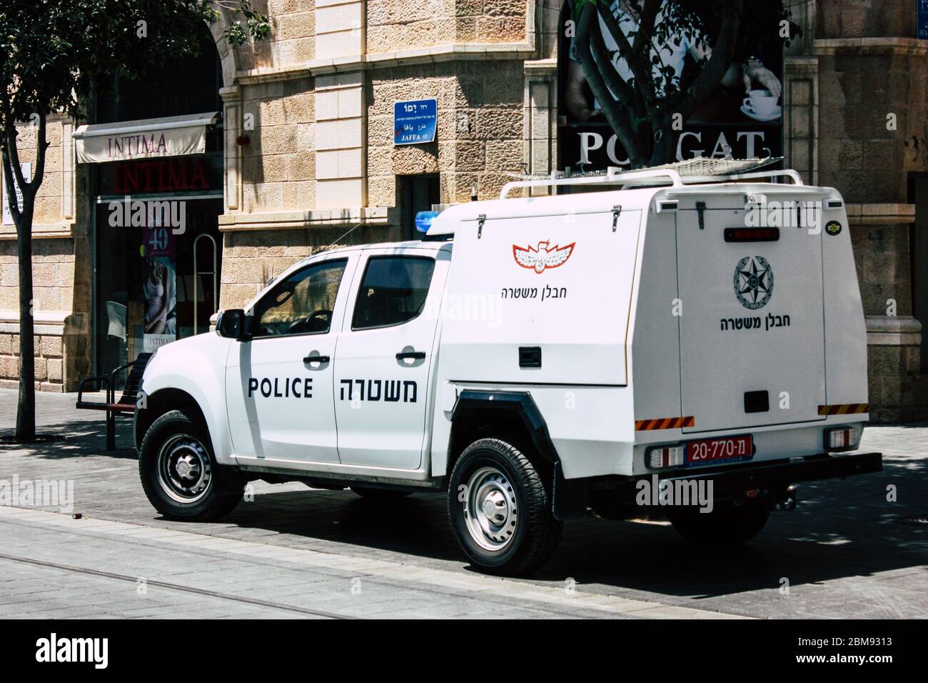 Jerusalem israel June 08, 2018 View of Israeli police car in Jaffa ...