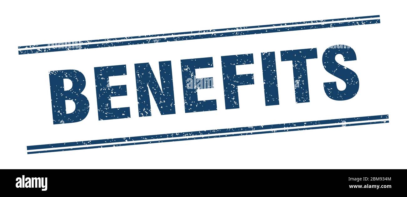 benefits stamp. benefits label. square grunge sign Stock Vector Image ...