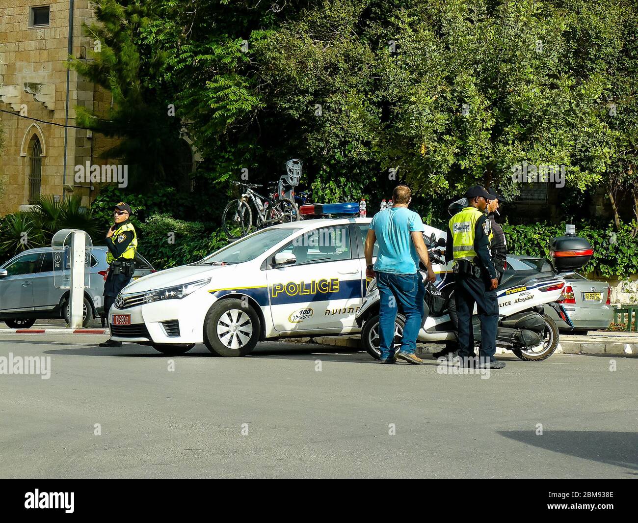 Jerusalem Israel May 04, 2018 View of the police force in the streets ...