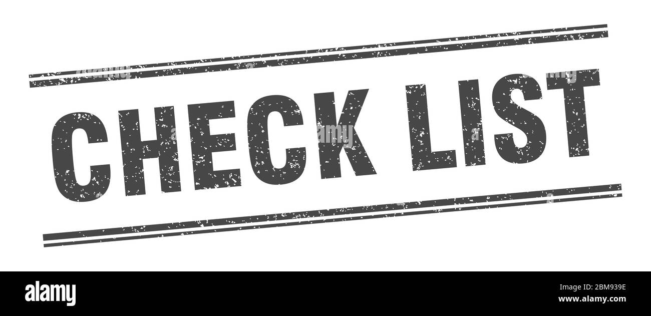 check list stamp. check list label. square grunge sign Stock Vector ...