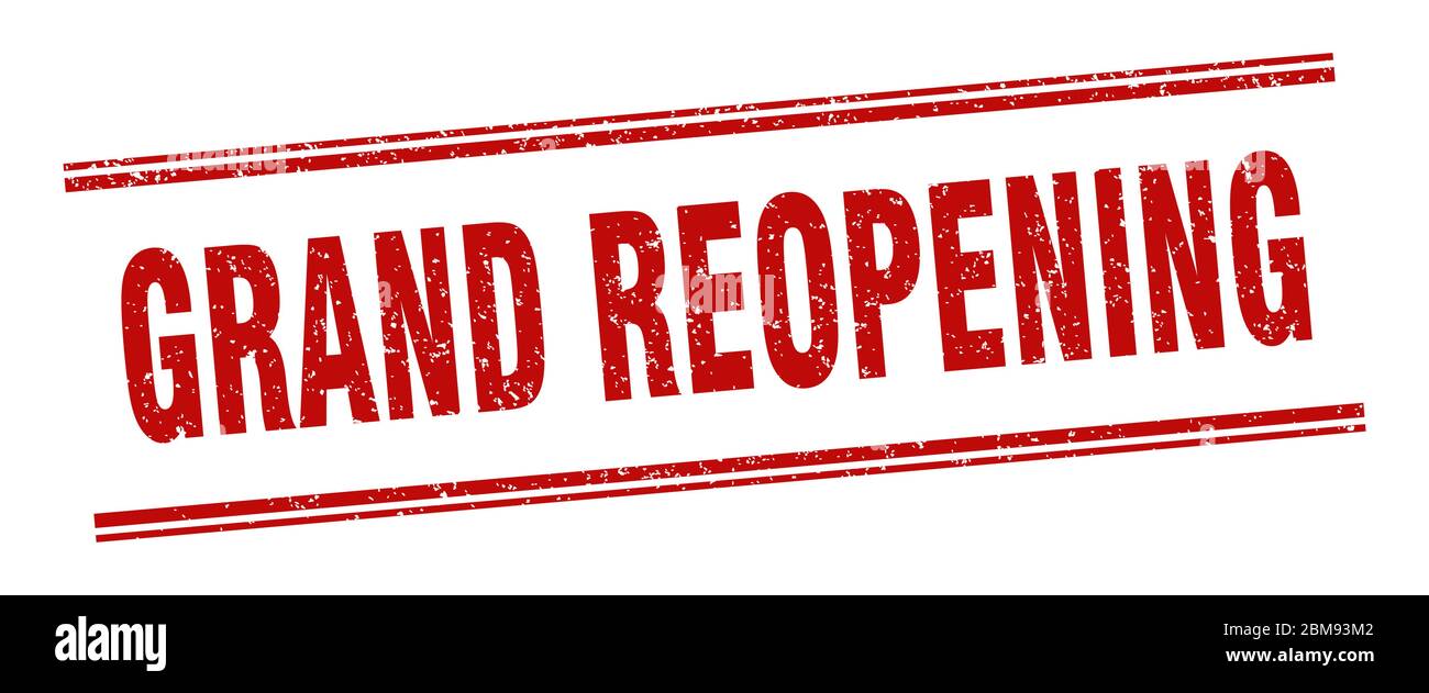 grand reopening stamp. grand reopening label. square grunge sign Stock ...