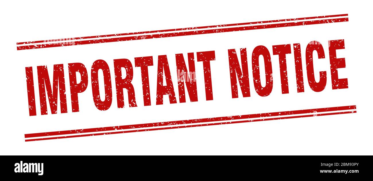 important notice stamp. important notice label. square grunge sign ...