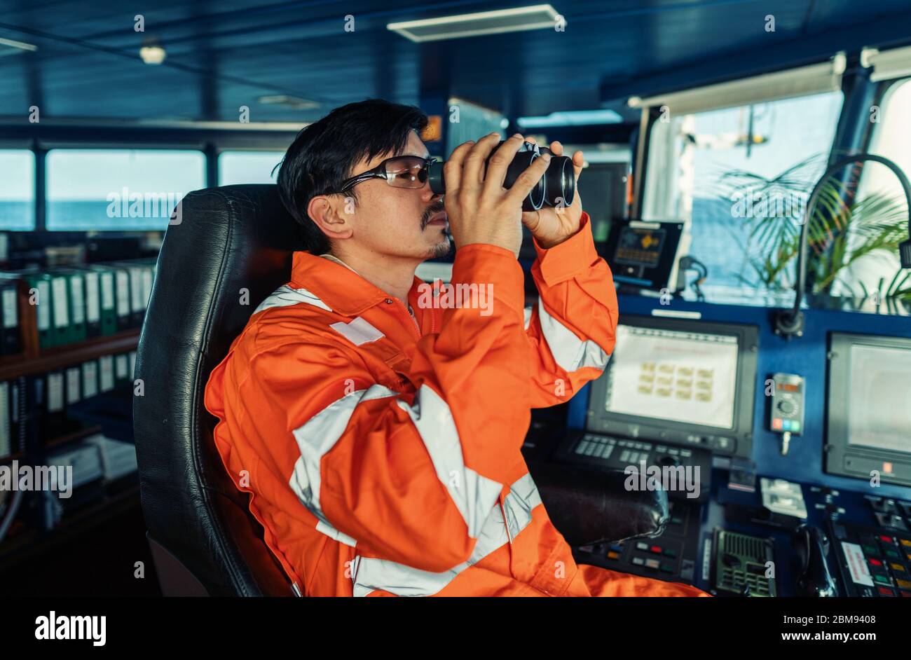 Filipino deck officer on bridge hi-res stock photography and images - Alamy