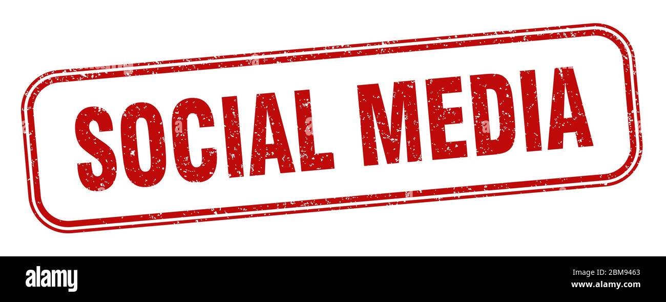 social media stamp. social media square grunge sign. label Stock Vector ...