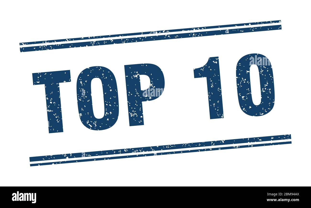 top 10 stamp. top 10 label. square grunge sign Stock Vector Image & Art ...