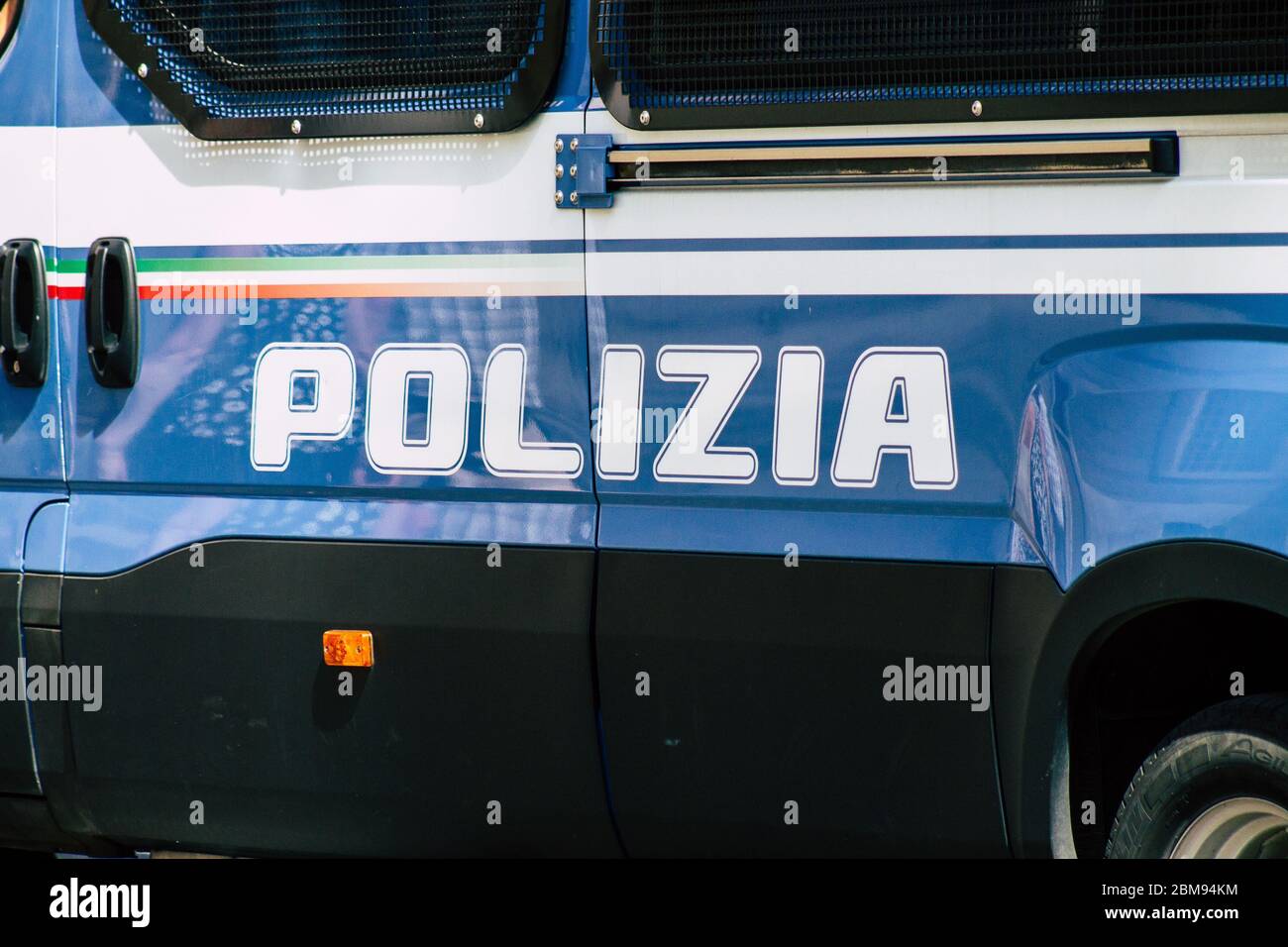 Rome Italy September 15, 2019 View of a Italian police car driving ...