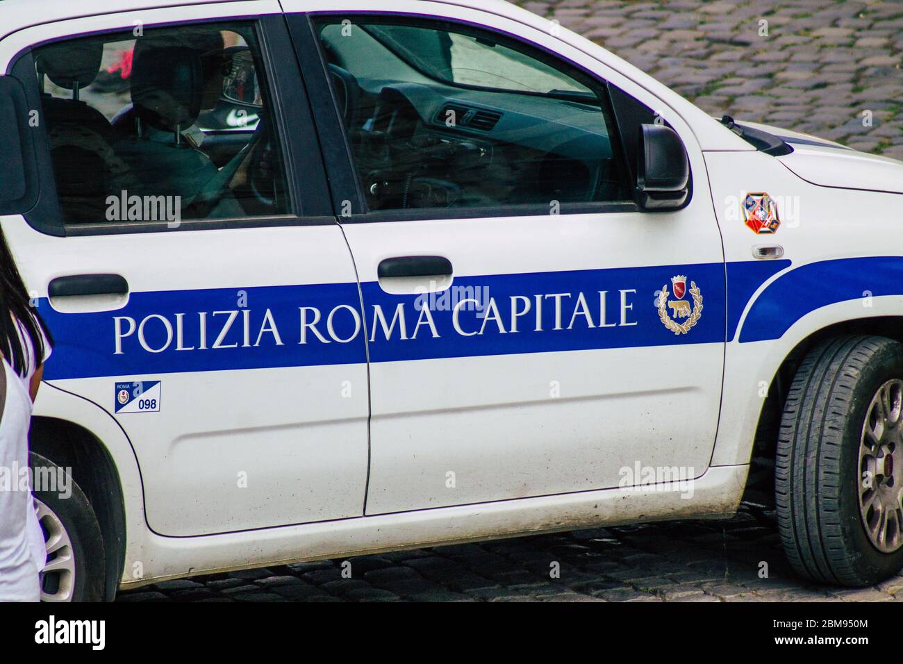 Rome Italy September 29, 2019 View of a Italian local police car ...