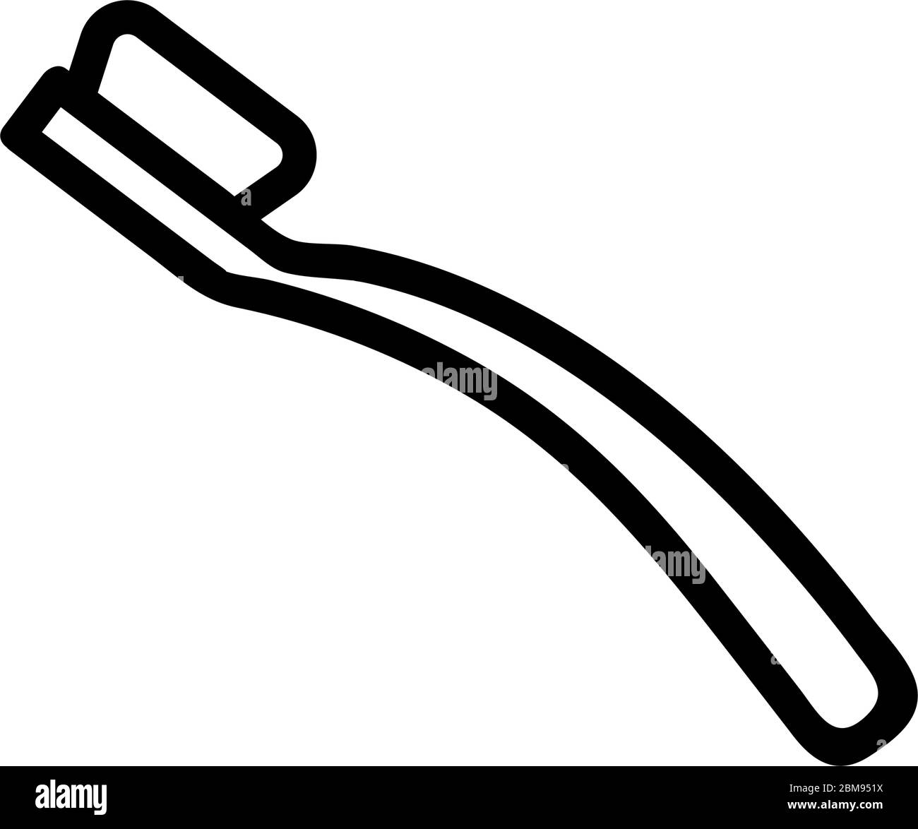 plastic mechanical toothbrush top view side view icon vector outline ...