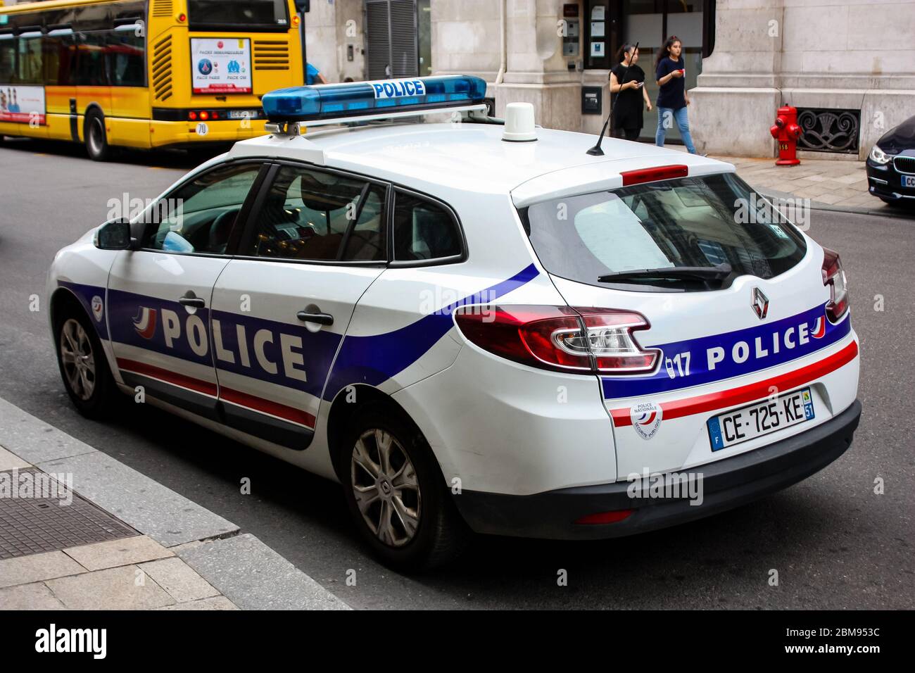 Reims France July 03, 2018 View of a French police car parked in the ...