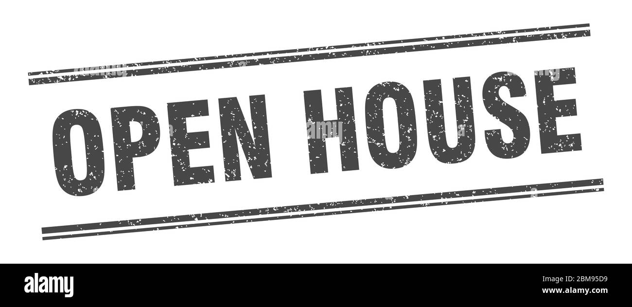Open house stamp Black and White Stock Photos & Images - Alamy