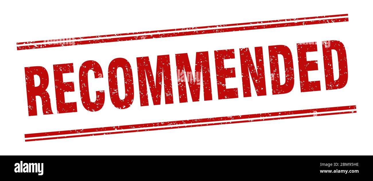 recommended stamp. recommended label. square grunge sign Stock Vector ...