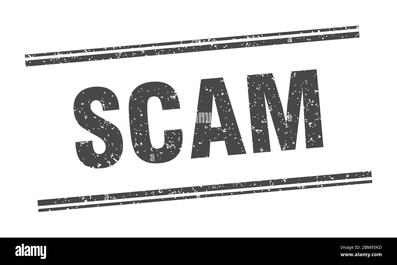scam stamp. scam label. square grunge sign Stock Vector Image & Art - Alamy