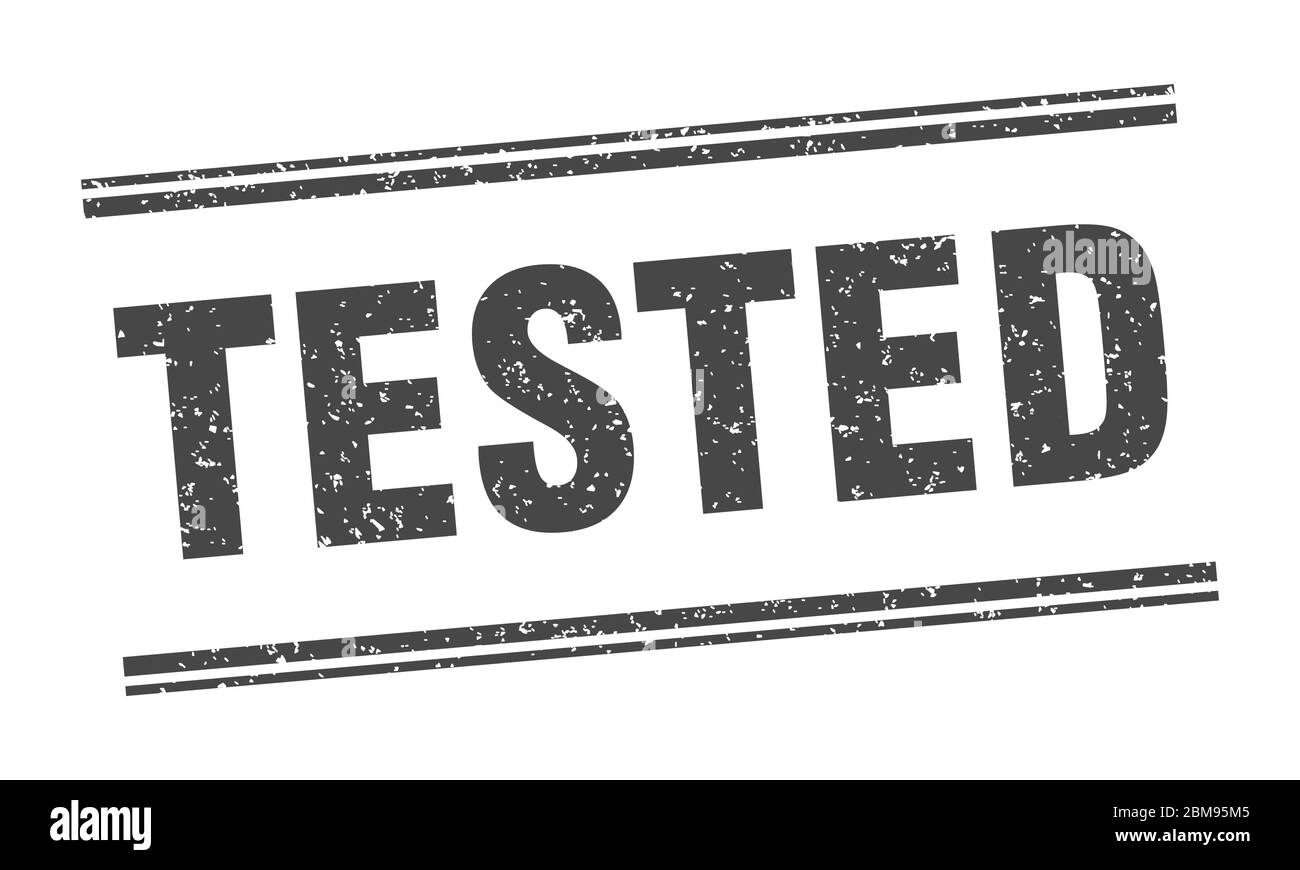 tested stamp. tested label. square grunge sign Stock Vector Image & Art ...