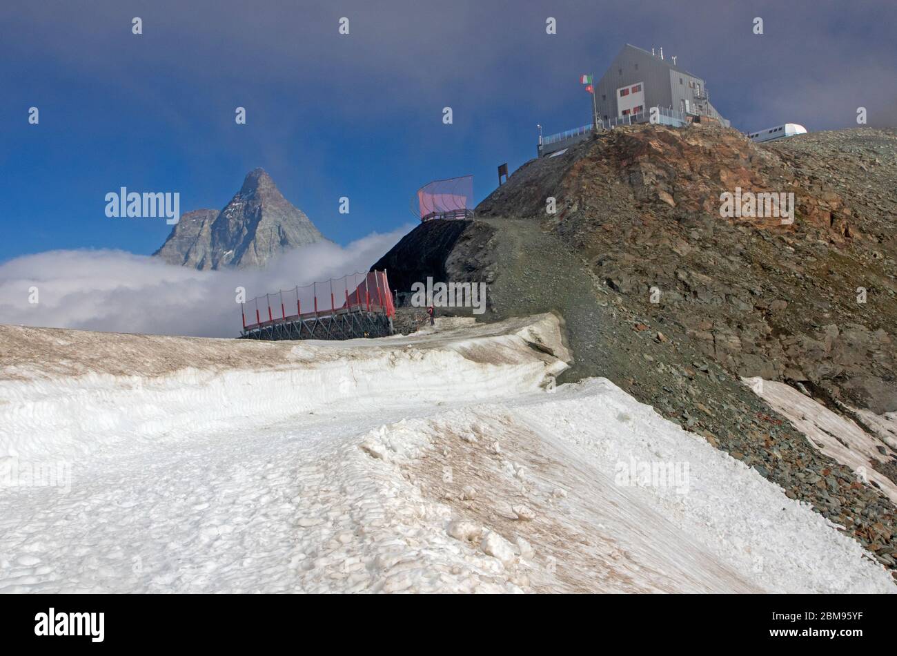 The Matterhorn and Rifugio Teodulo Stock Photo - Alamy