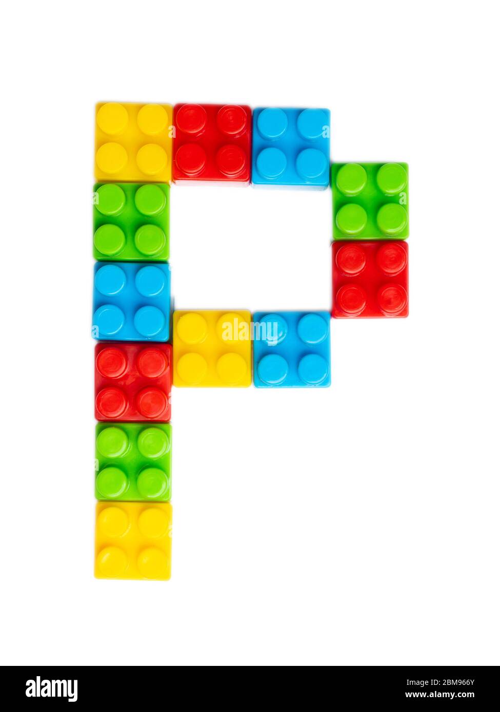 Letter P of the English alphabet from multi-colored children's plastic ...