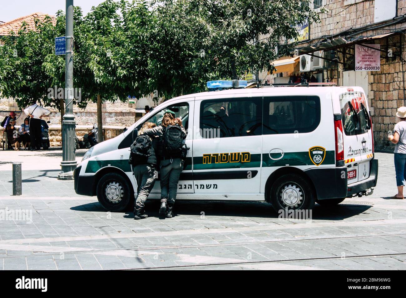 Jerusalem israel June 08, 2018 View of Israeli police car in Jaffa ...