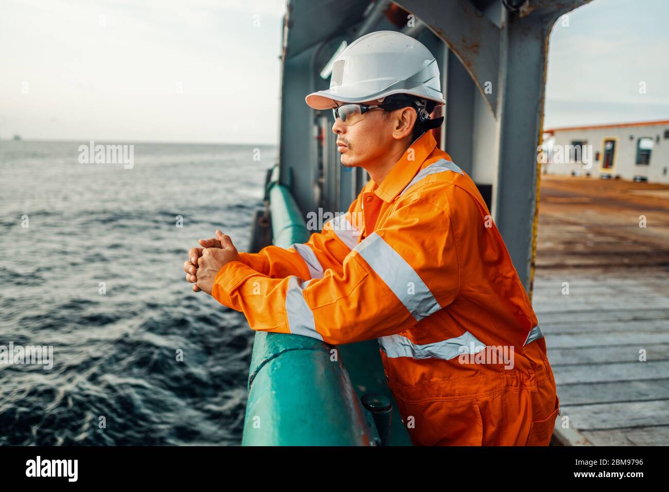 Filipino deck Officer on deck of vessel or ship Stock Photo - Alamy
