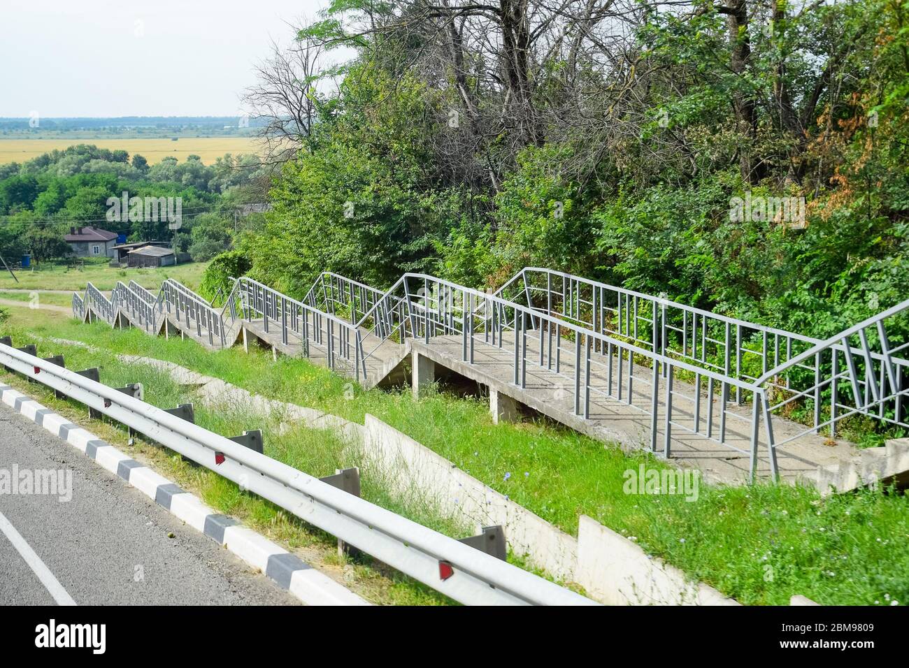 pedestrian staircase for pedestrians on the bridge Stock Photo - Alamy