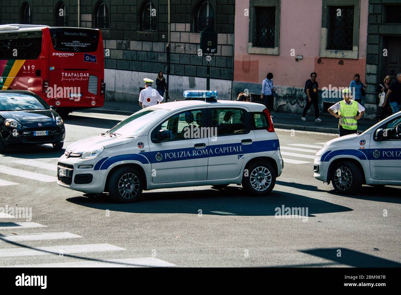 Rome Italy October 18, 2019 View of an Italian police car parked in the ...