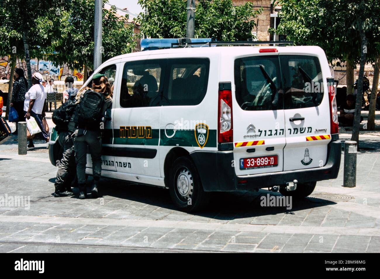 Jerusalem israel June 08, 2018 View of Israeli police car in Jaffa ...