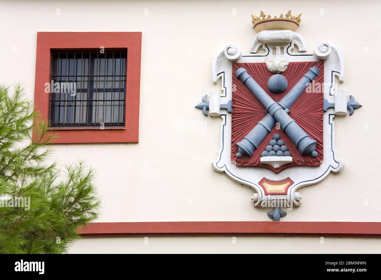 Crest on the Former Barracks, Cadiz, Andalusia, Spain, Europe Stock ...