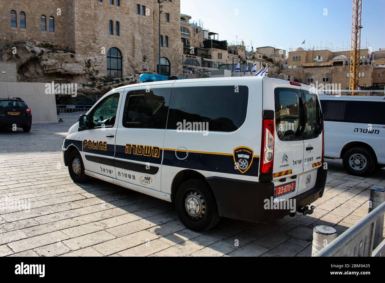 Jerusalem Israel April 16, 2018, View of a Israeli police car in the ...