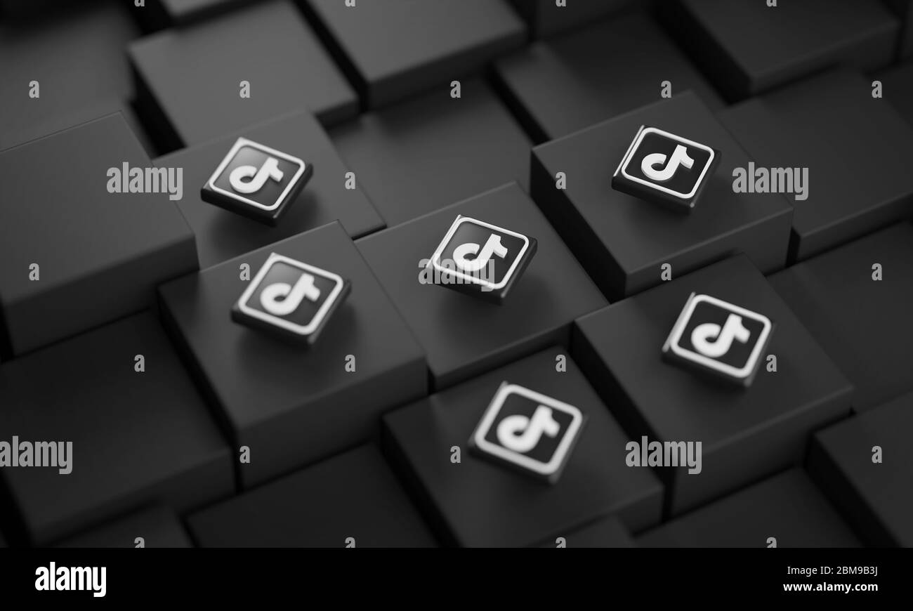 Tiktok logo 3d symbol hi-res stock photography and images - Alamy