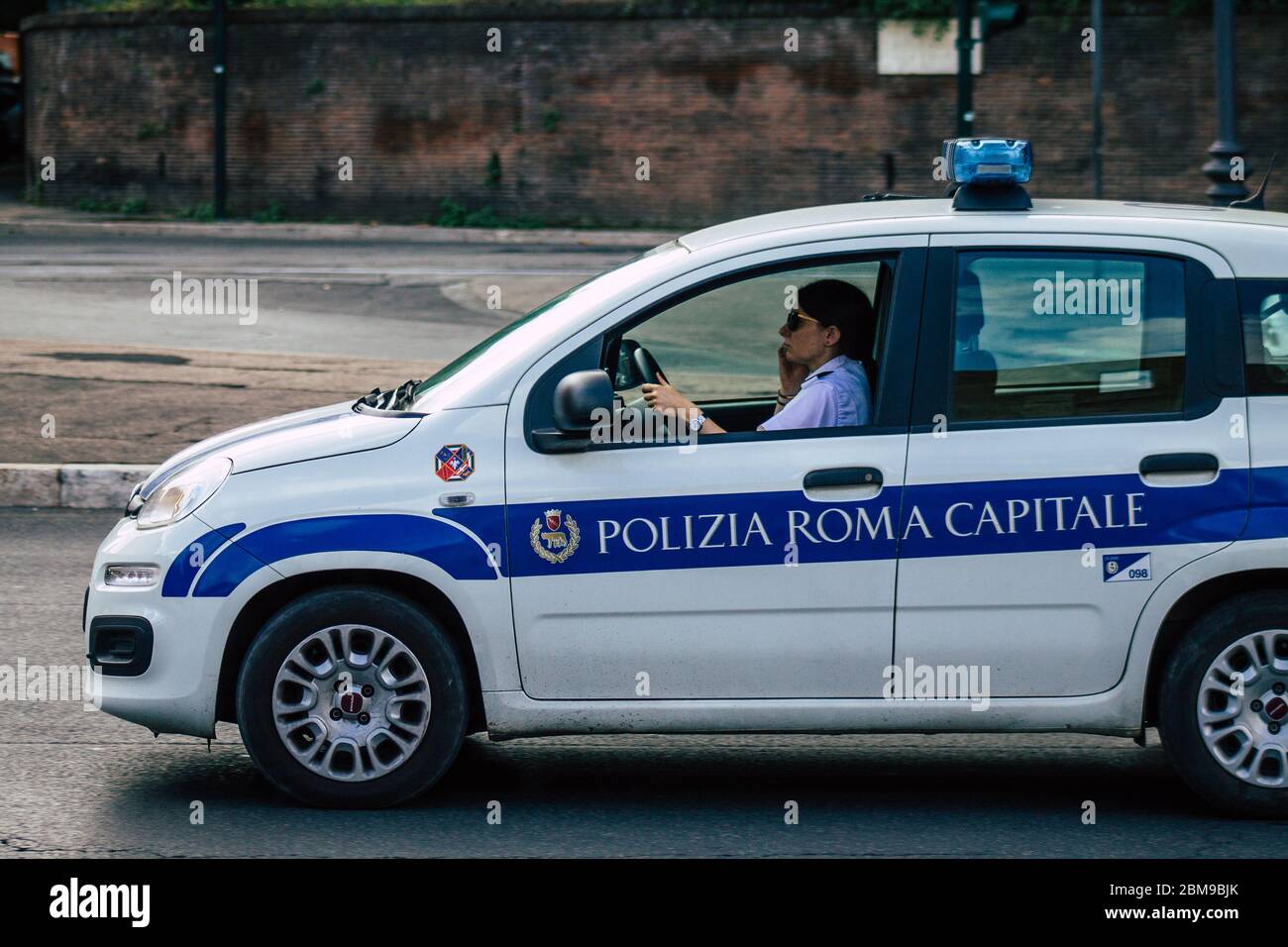Rome Italy September 29, 2019 View of a Italian local police car ...