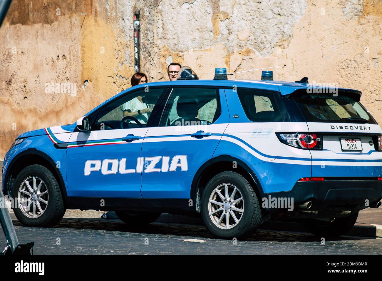 Rome Italy September 29, 2019 View of a National police car parked in ...