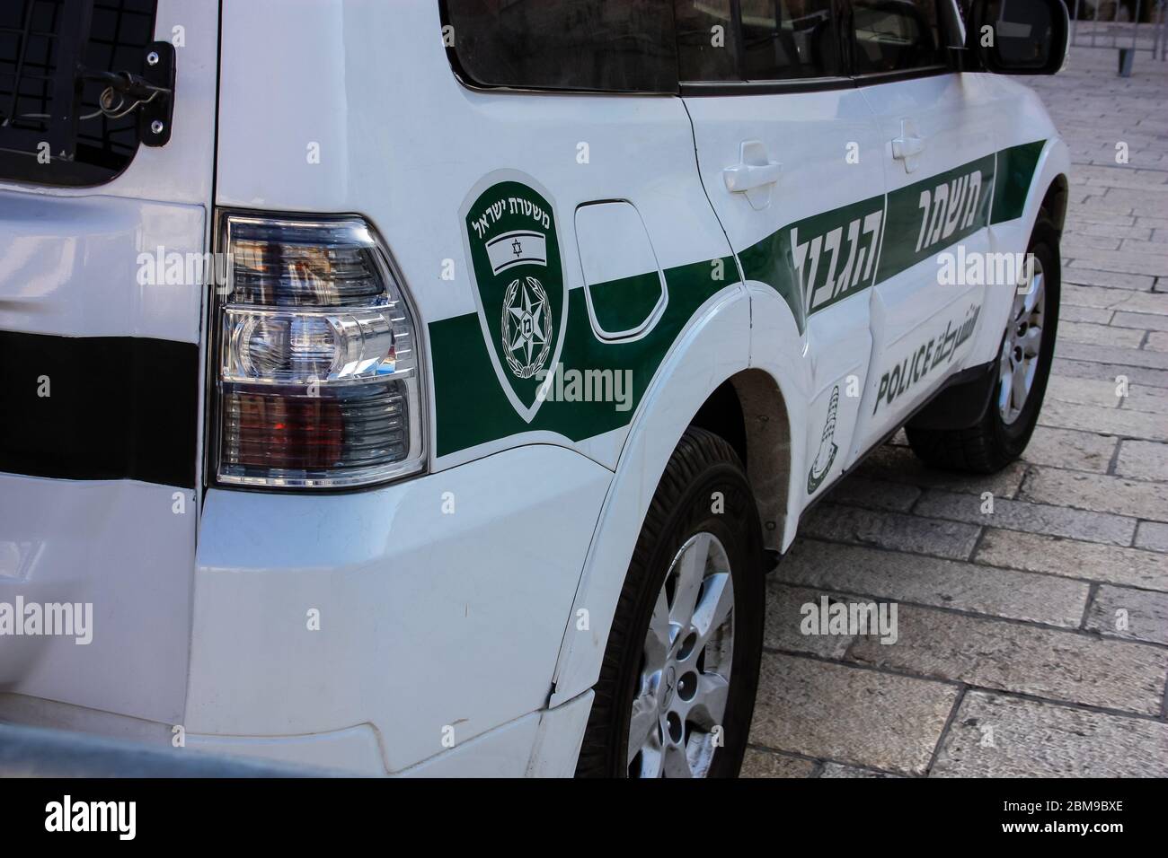 Jerusalem Israel April 16, 2018, View of a Israeli police car in the ...
