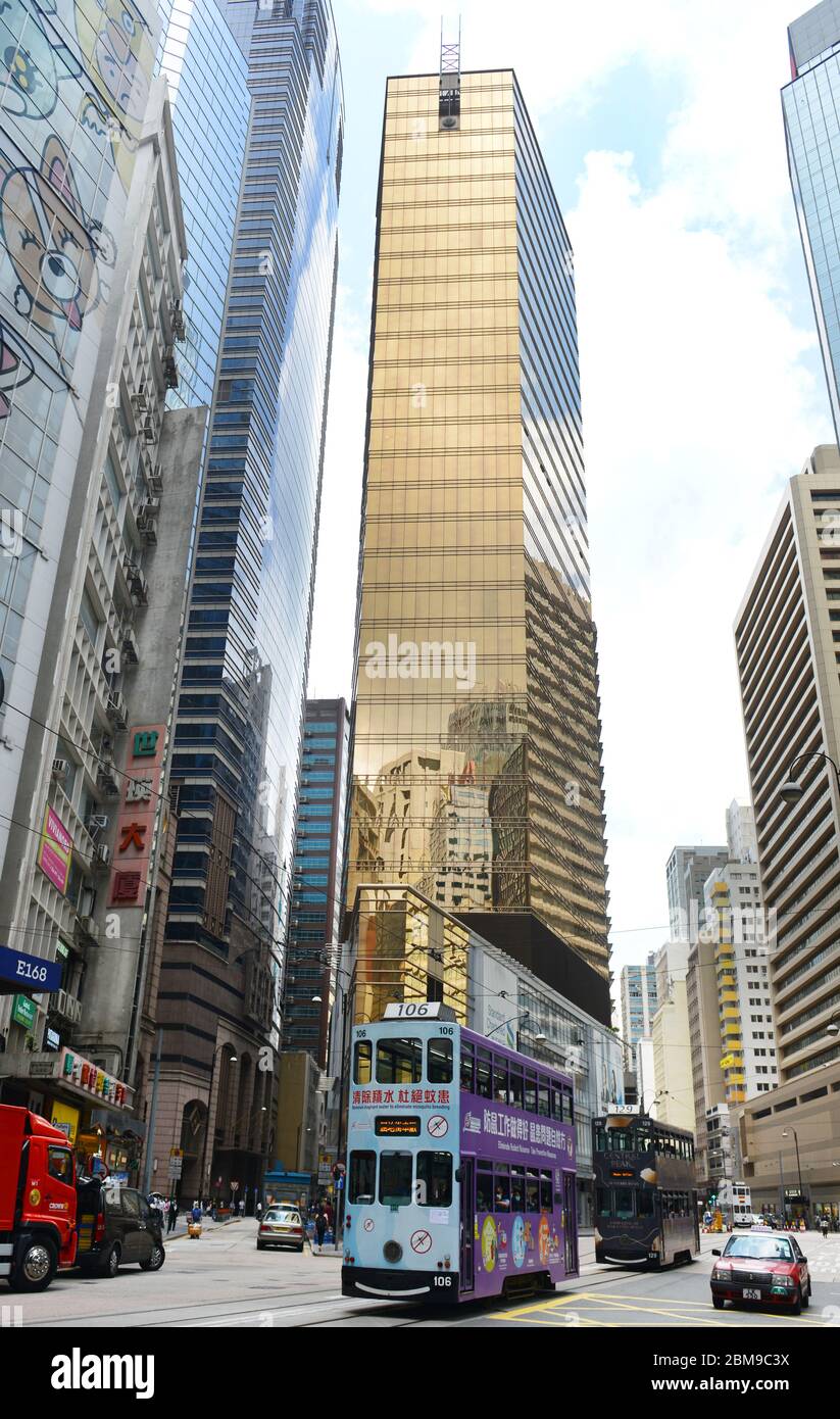 Traditional tram in Hong Kong Stock Photo - Alamy