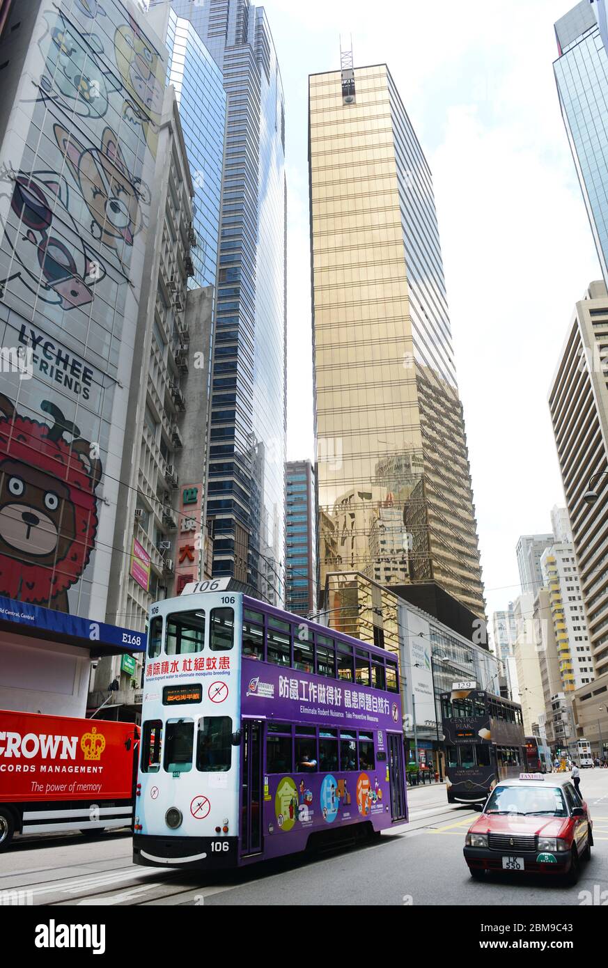 Traditional tram in Hong Kong Stock Photo - Alamy