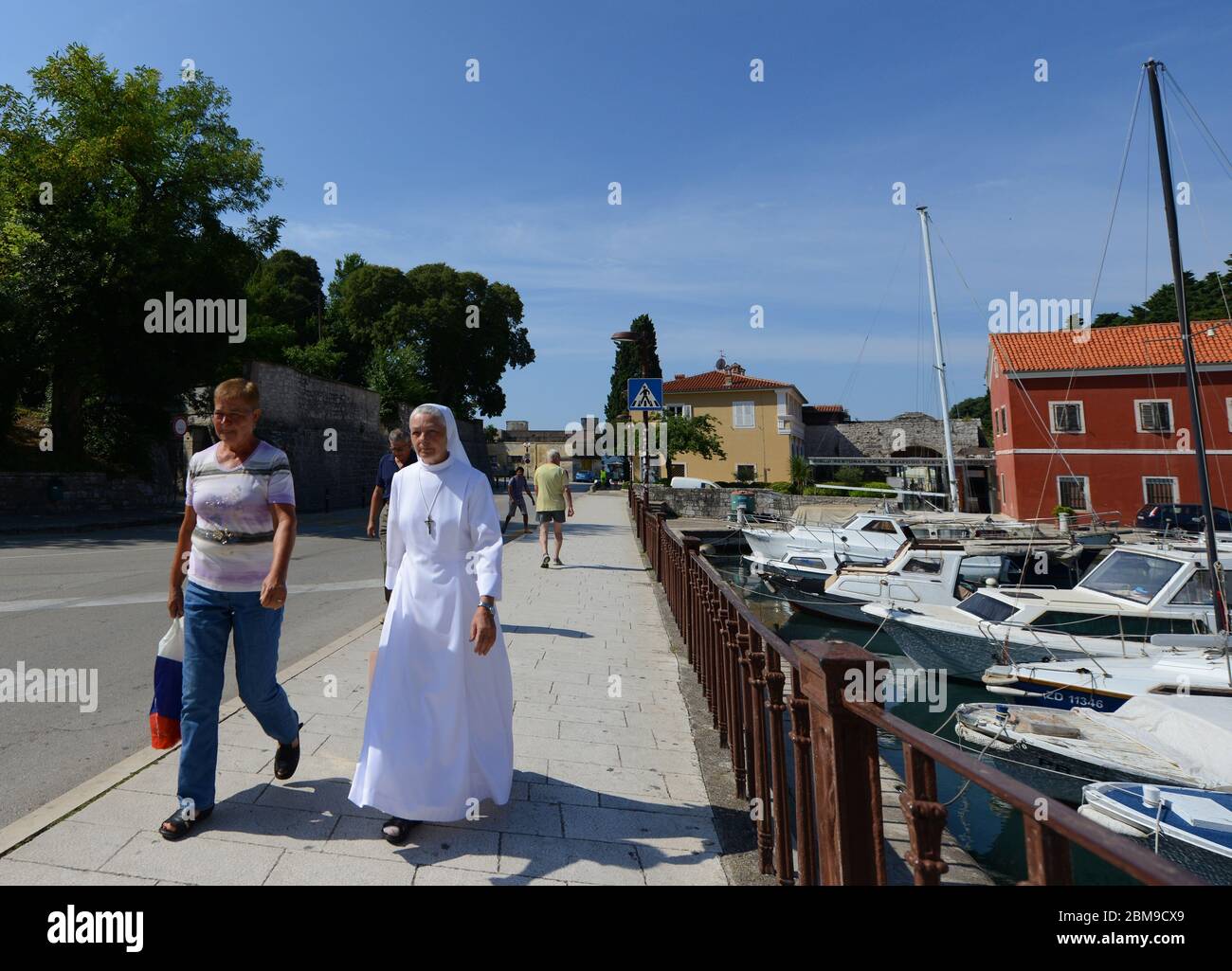The Fosa Marina ( Lučica Foša ) by the walls of the old town of Zadar ...