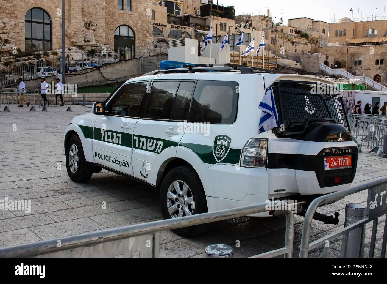 Jerusalem Israel April 16, 2018, View of a Israeli police car in the ...