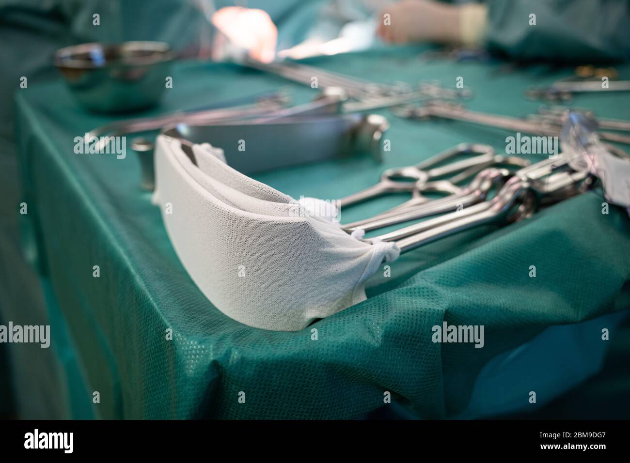 sterile surgical instruments are on a table during an operation Stock ...